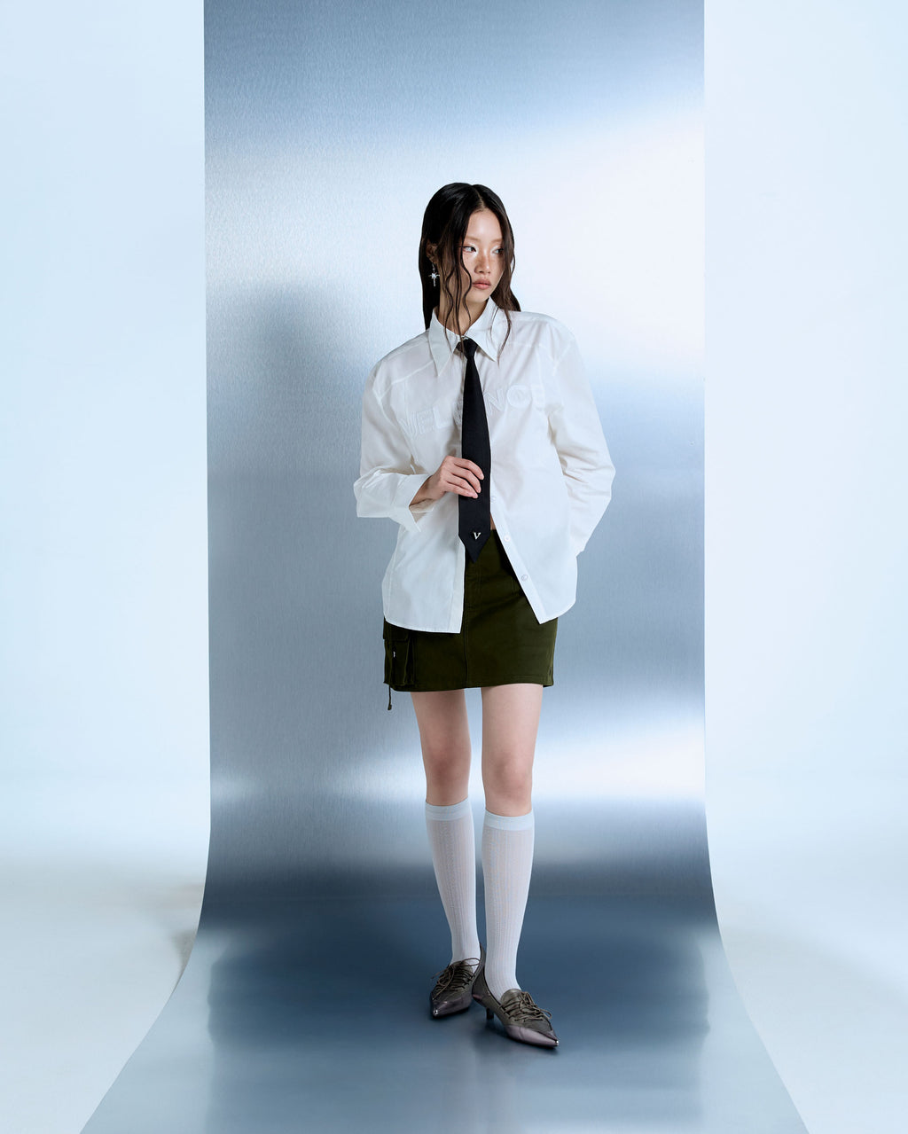 Pure White VELENCE Logo Long Sleeve Shirt – Velenceofficial